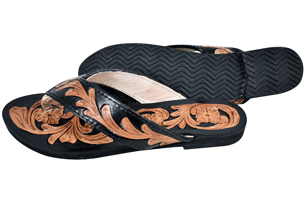 American Darling Hand Tooled Genuine W. Leather Sliper – Hilason ...