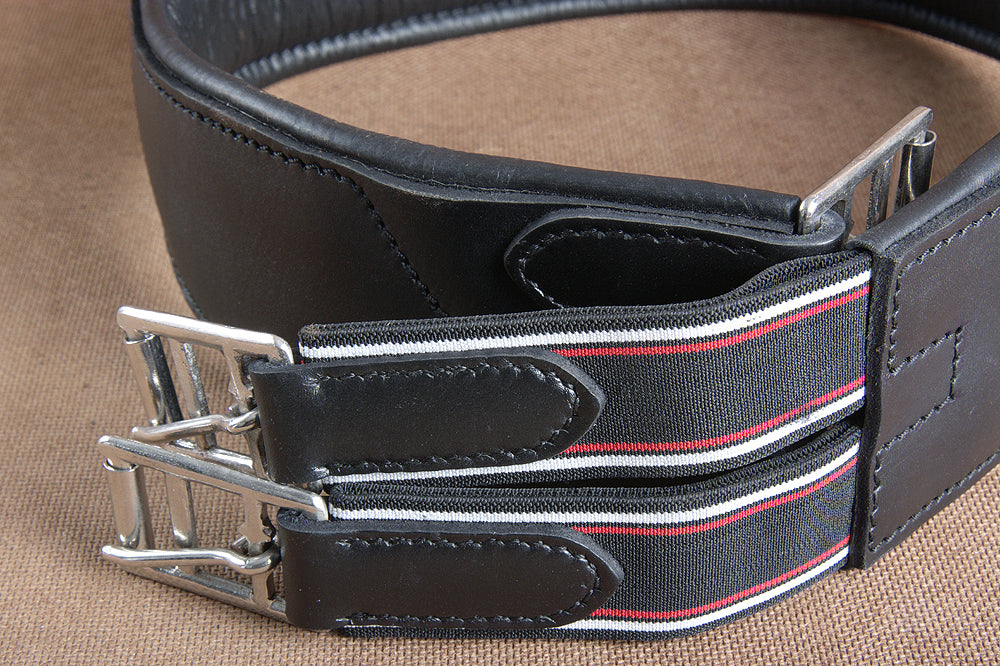 Hilason Padded Leather H. English Saddle Girth Cinch Roller Buckles ...